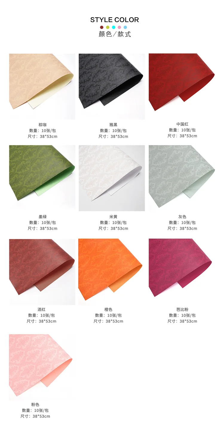 Tondo 2024 Bouquet Gift Wrapping Paper Retro Green Vintage Printing ...