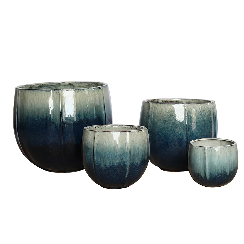 Wholesale Customized Glazed Ceramic Outdoor Fiberglass Pots Modern ...