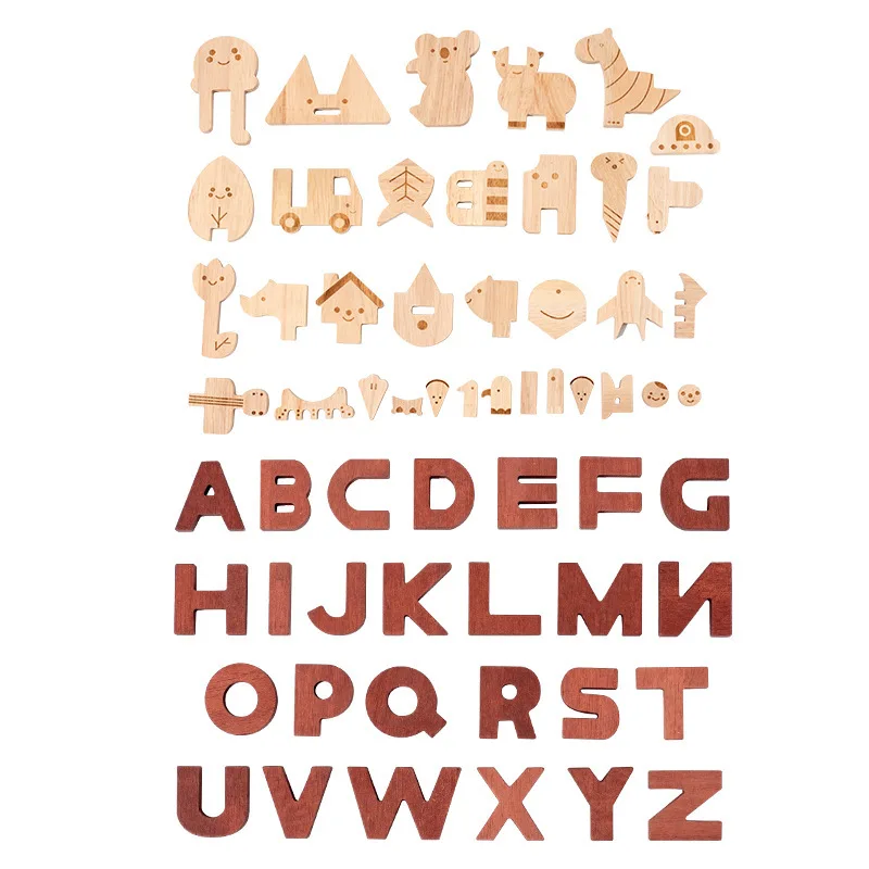 Animal Alphabet Letter Blocks Educational Toy - Shape Matching Stacking ...