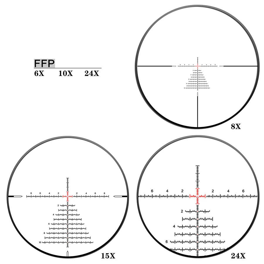 DiscoveryOPT 6-24X50SFIR Long Range FFP Scope - Tactical 30mm Telescope ...