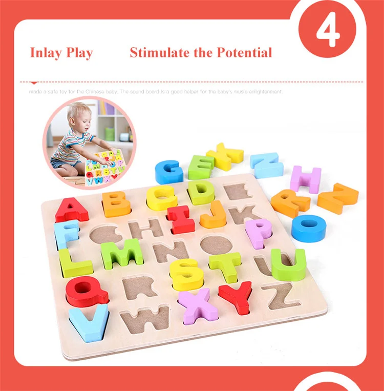 Wooden Alphabet Puzzle Toys Abc Letter Number Puzzle For Toddler ...