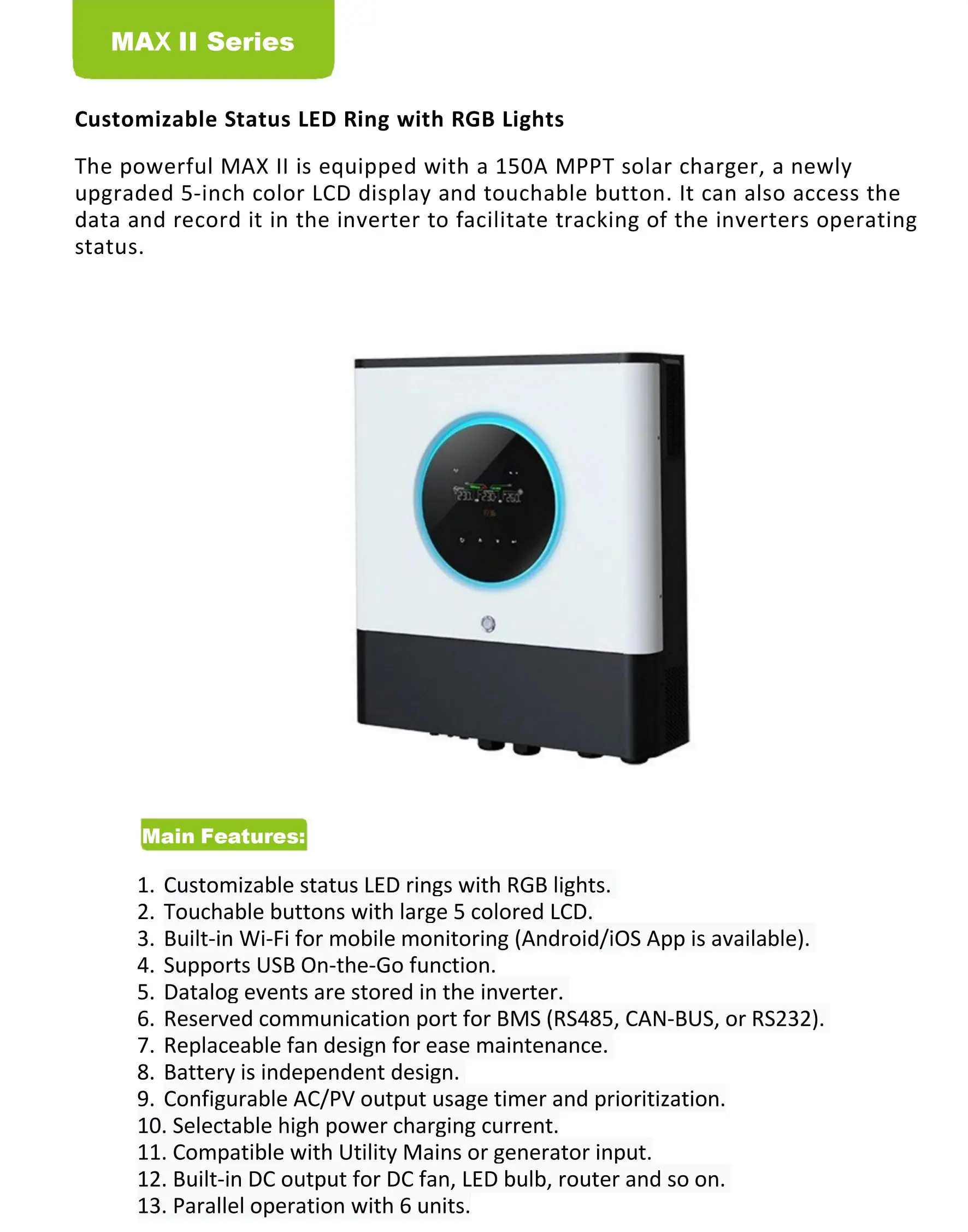 Ouyad Solar Inverter System 11 Kw MAX II - Hybrid off Grid