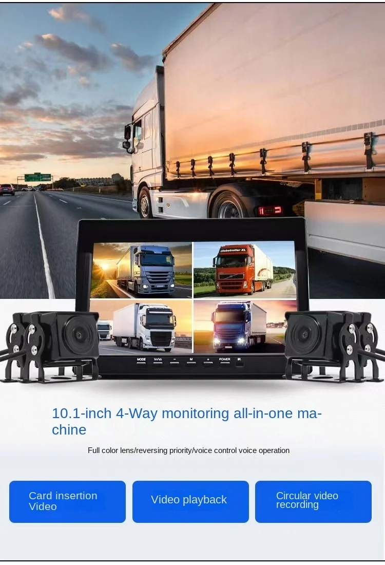 Truck 7 Inches 12-24v Hd Waterproof Night Vision Wired Car Reversing ...