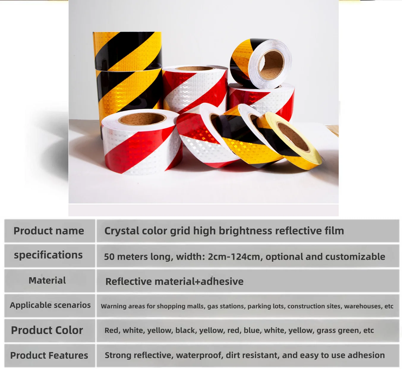 Red White Reflective Film Lattice Yellow Black Reflective Tape Diagonal ...