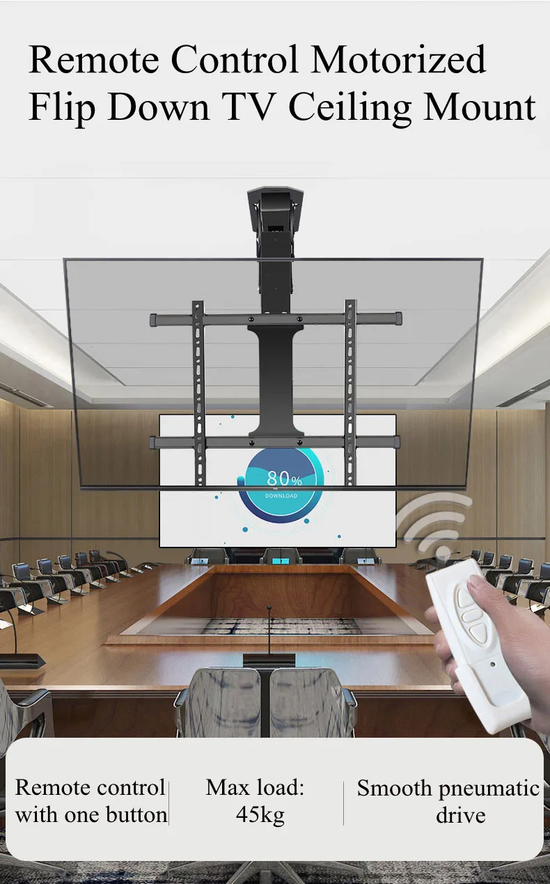 Multi-directional Adjustable Motorized Flip down TV Mount