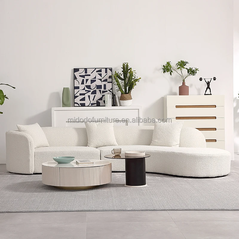 modern style boucle sofa minimalist cashmere white sofa designs couch ...
