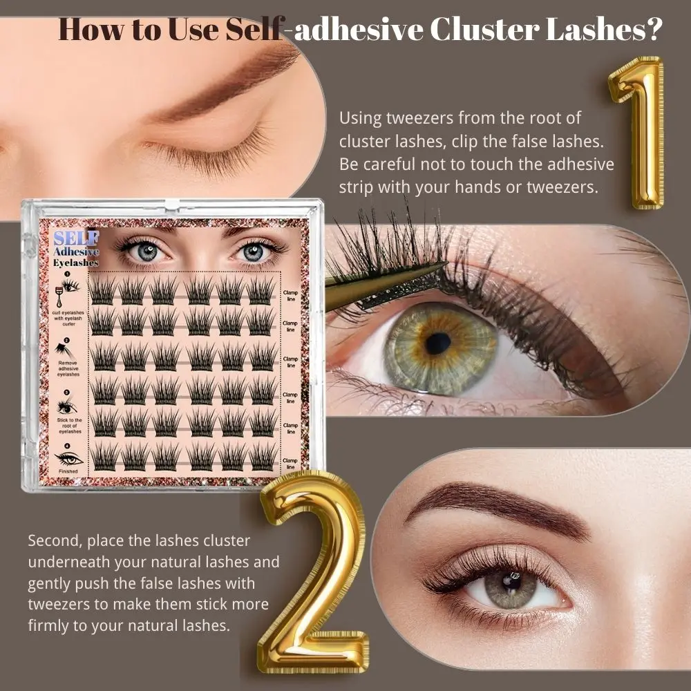 Custom Pre-cut Segmented Cluster Self Adhesive Eyelash Extensions Press ...