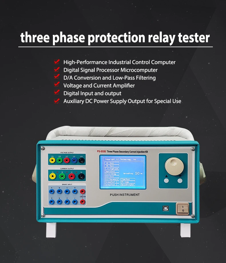 3 Phase Relay Protection Testing Instrument Secondary Injection Relay ...