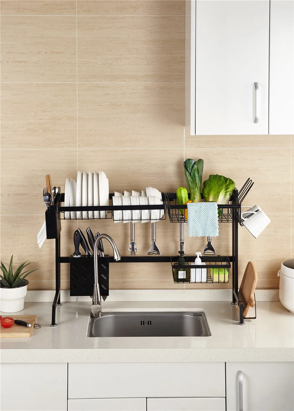 Hot Popular Stainless Steel Kitchen Organizer Set Bowl Knife Dish ...