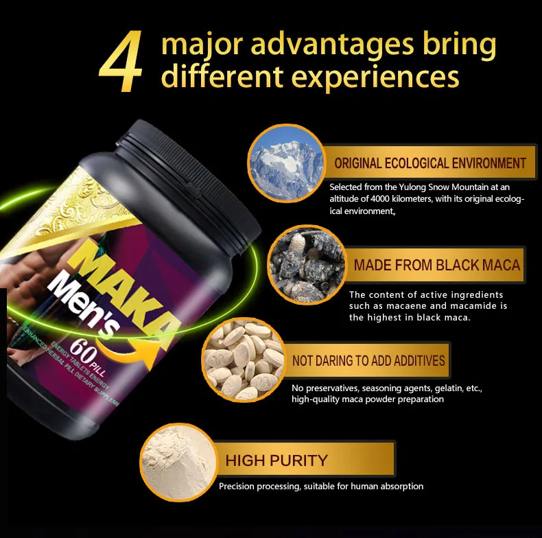 Ginseng Capsule Men Energy Support Maca Root Capsule Men Power Energy ...