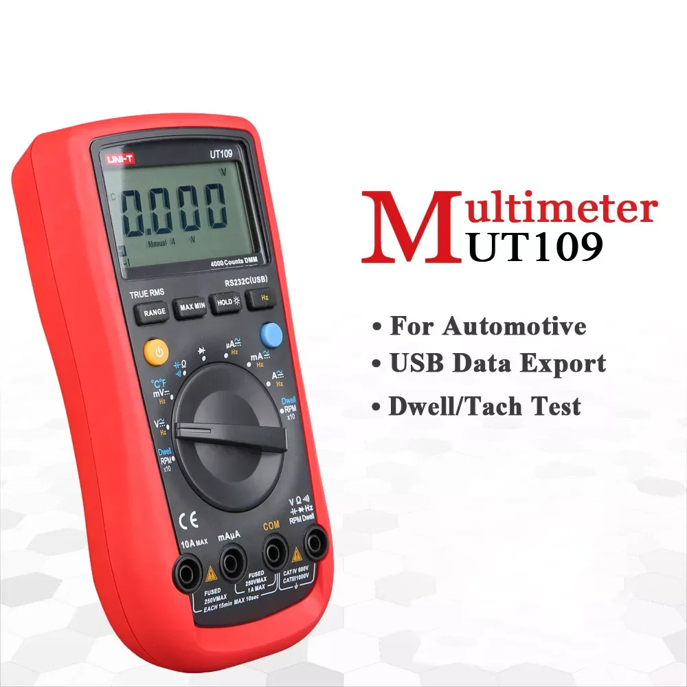 Uni-t Ut109 Digital Automotive Multimeter Handheld Automotive Multi ...