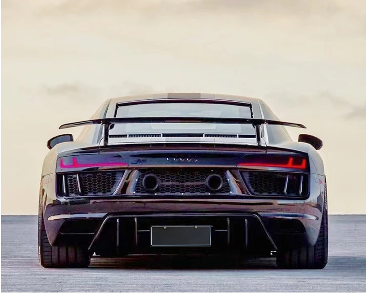 V Type Carbon Fiber Rear Diffuser for Audi R8 Rear Bumper Lip 2017-2019 ...