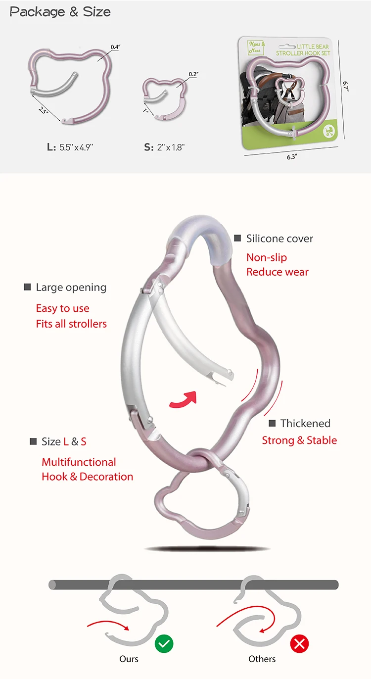 Strong Stroller Mummy Hook Carabiner Clips For Stroller Bag Hook ...