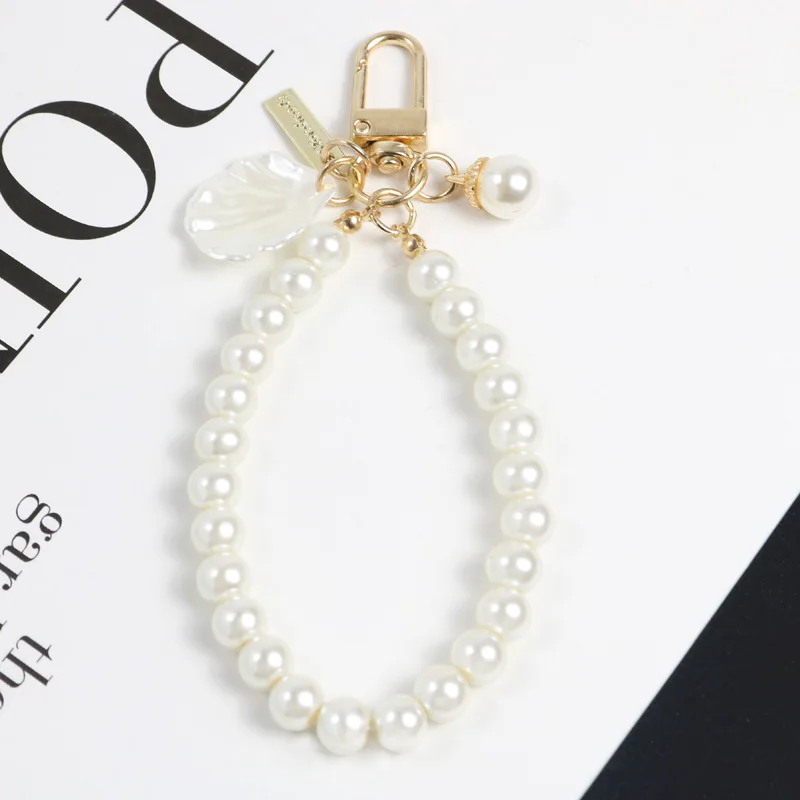 Pearls Beaded Alloy Keychains For Women New Minimalist Car Bag ...