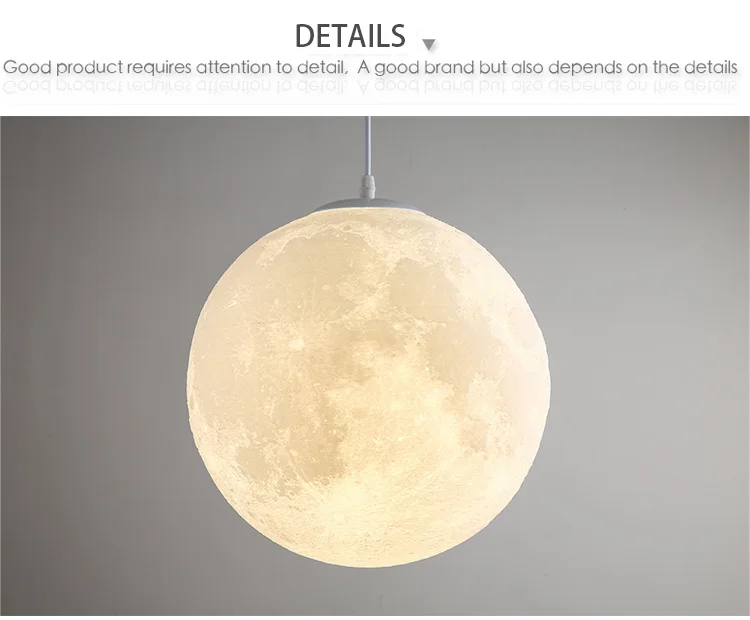 Home Decorate Moon Pendant Lamp - 3D Printing Ceiling Light