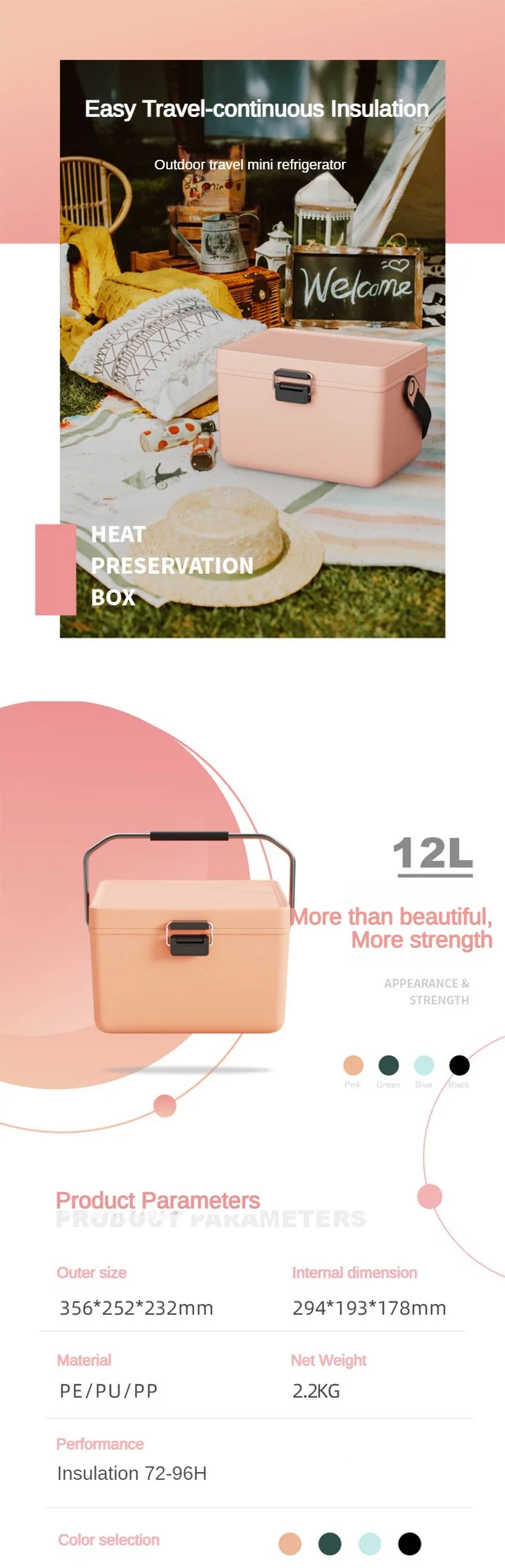 Outdoor Car Incubator Portable Hand Cooler Box Ideal For Camping ...