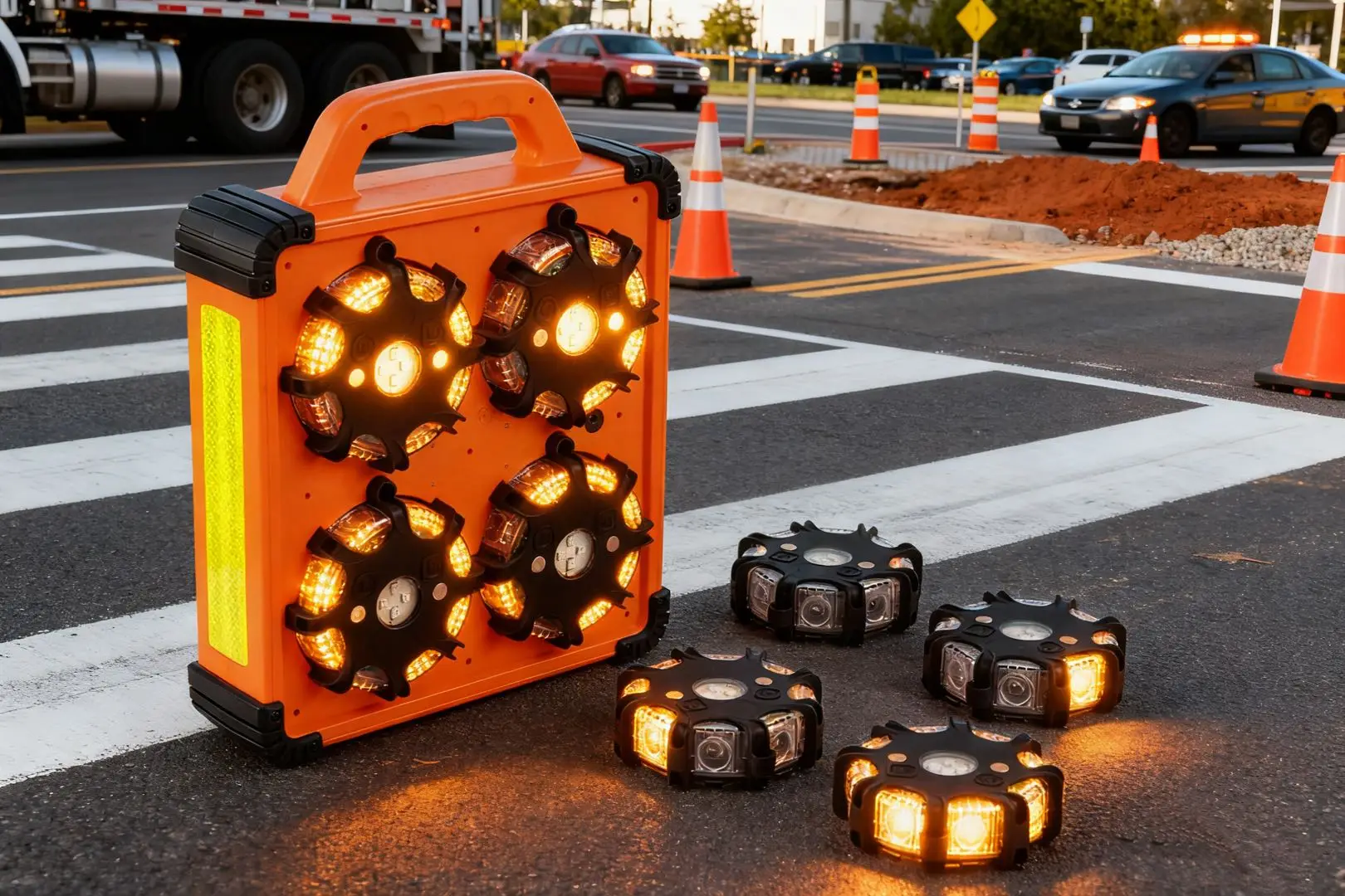 8 Pack Road Safety Sequential LED Traffic Warning Light With Strong ...