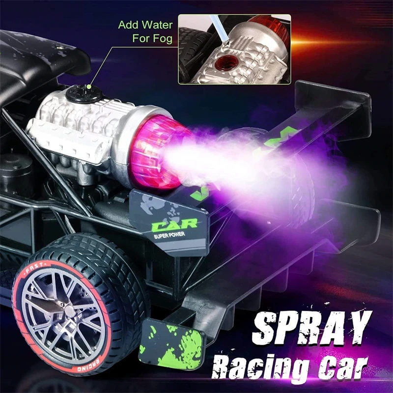 Kids Remote Control Drifting Car Toy 2.4g Alloy Rc Spray Racing Vehicle ...