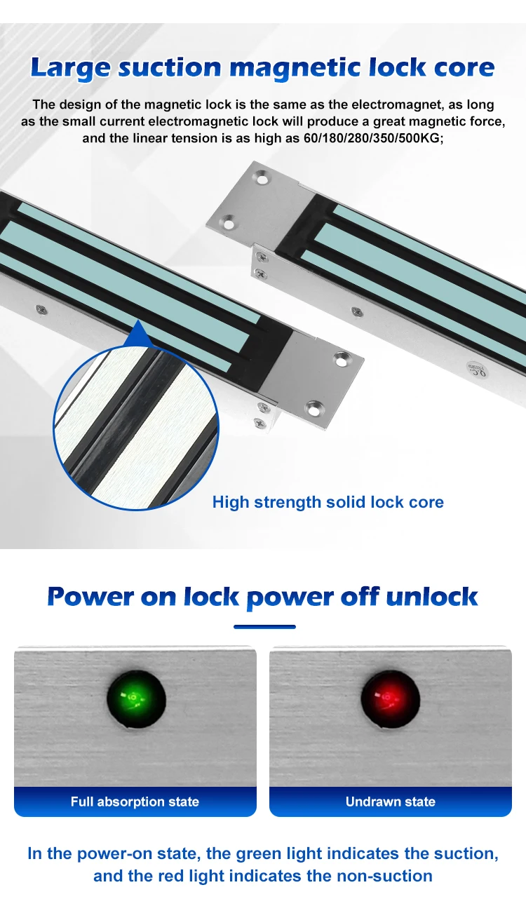 12v Dc Small Electromagnetic Lock Concealed Installation 500kg Magnetic ...