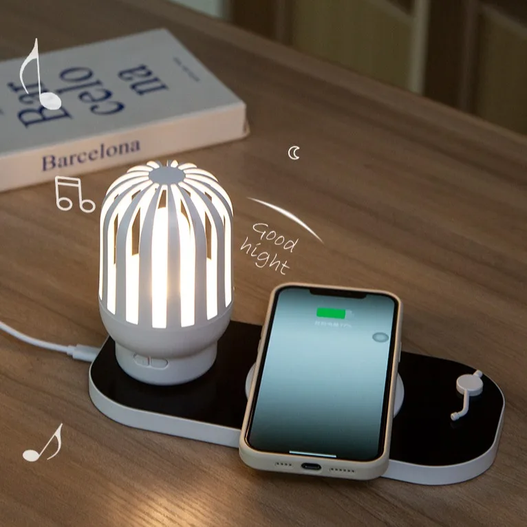 8w Table Lamp Bt Speaker Smart Desk Lamp Cordless Rechargeable Wireless ...