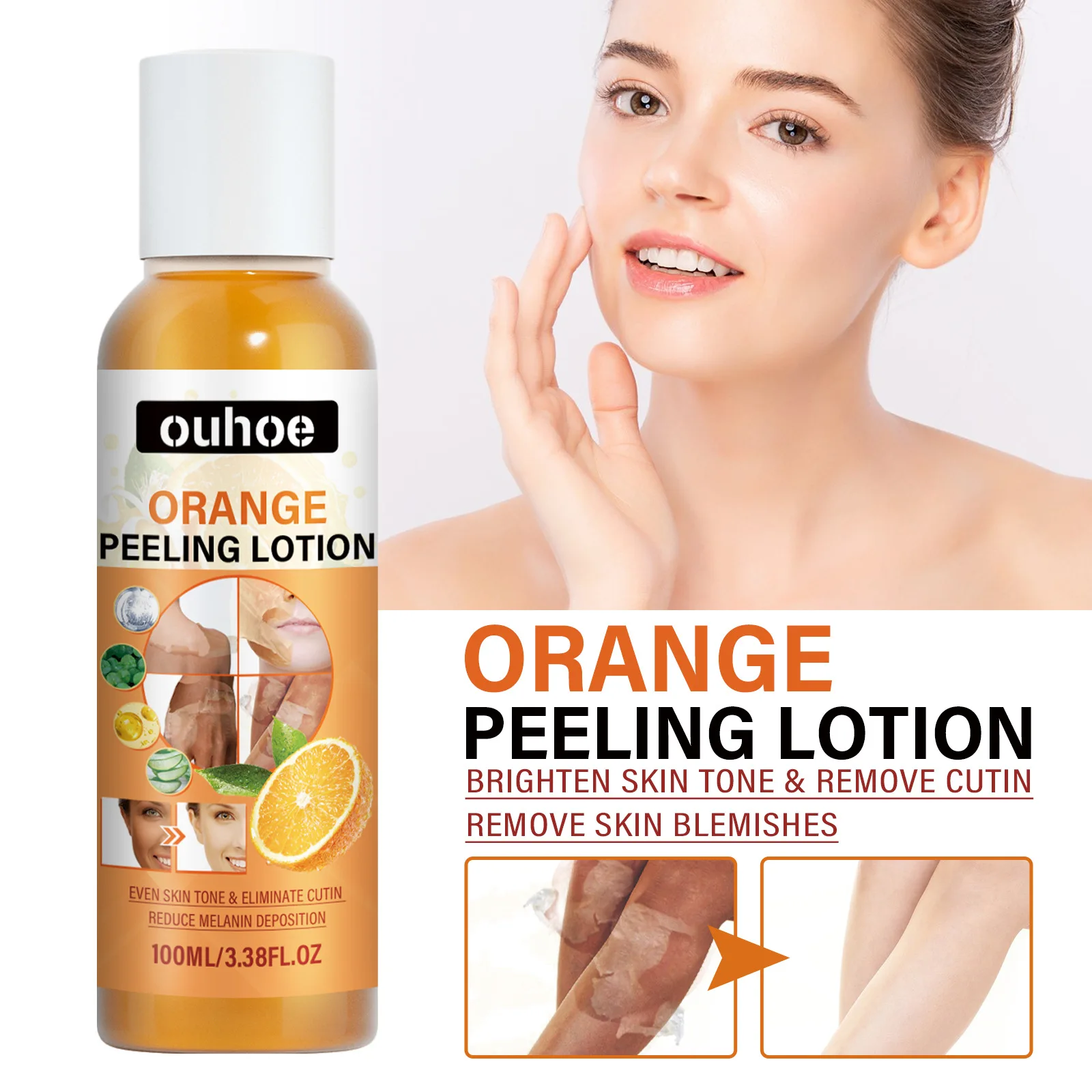 Orange Peel Body Lotion Moisturizing Mild Skin Care Solution Exfoliates ...