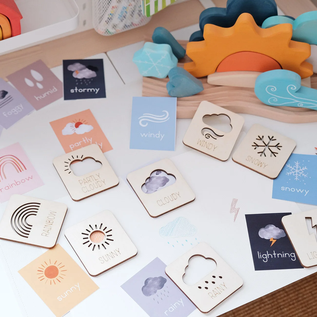 Educational Weather Flashcards - Fun Wooden Toys for Kids