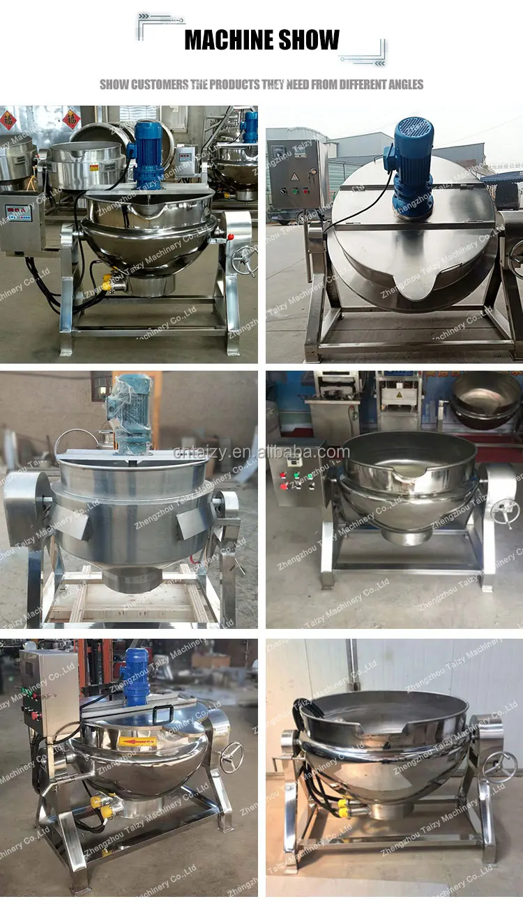 Sugar Boiling Pot With Mixer Tilting Agitation Sandwich Boiler Pot ...