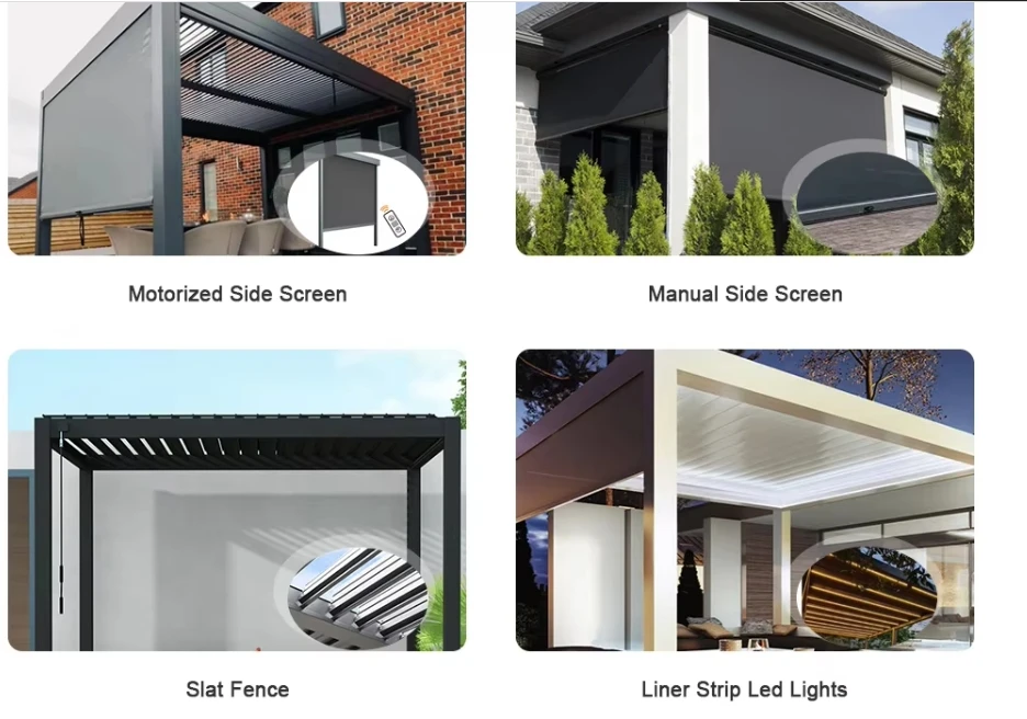 Aluminium Opening Louvered Roof Garden Pergola - WT-G