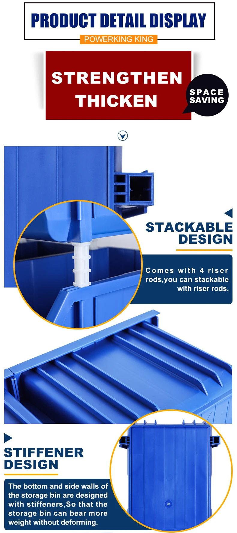 Hang and Stack Bin Front Loading Stackable Plastic Bins for Storage ...