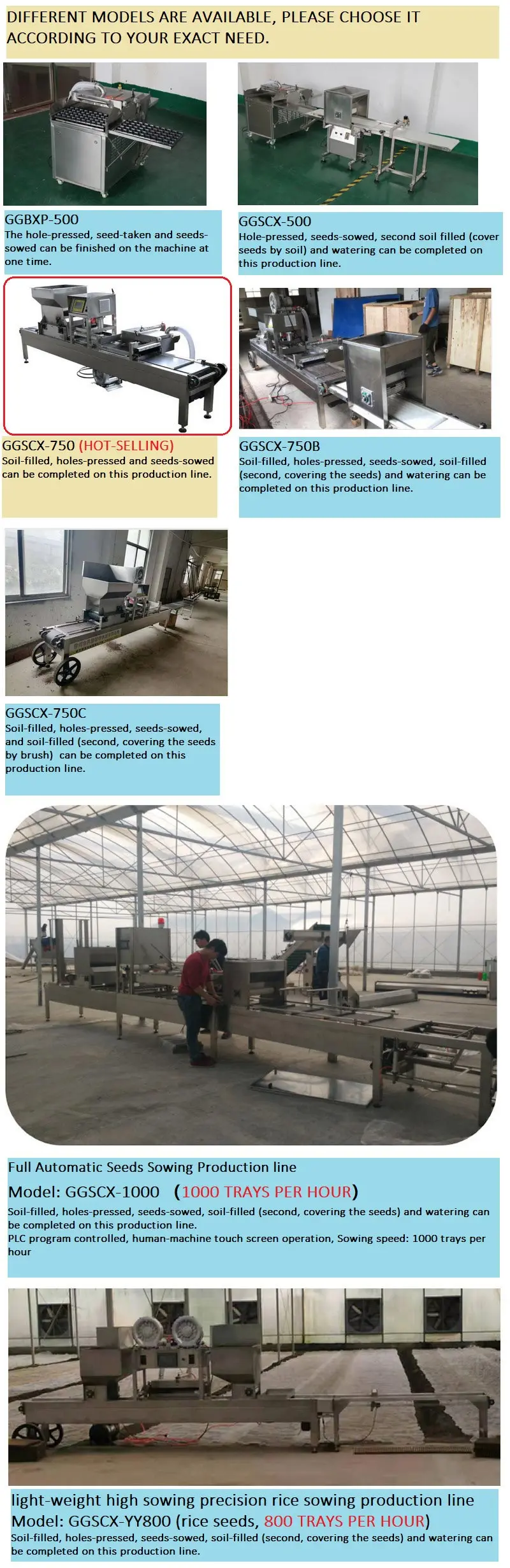 GGSCX-500 Semi-automatic Seeds Sowing Seeder Machine Production Line ...