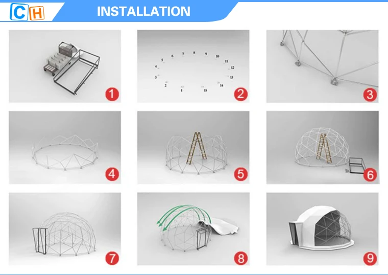 Transparent Garden Igloo 24 Foot Geodesic Luxury Camping Yurt Round ...