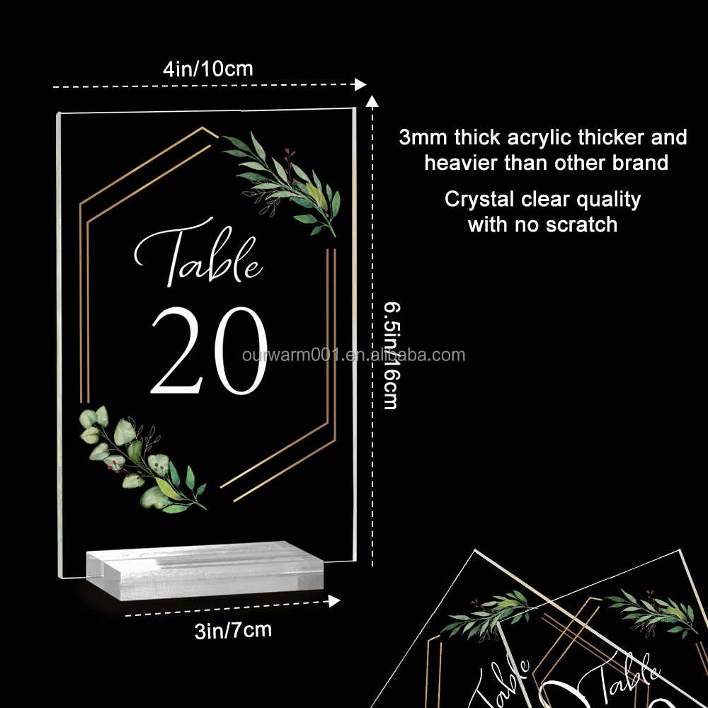 Ourwarm Rectangle Centerpiece Decorations Clear Sign Cards Holders ...