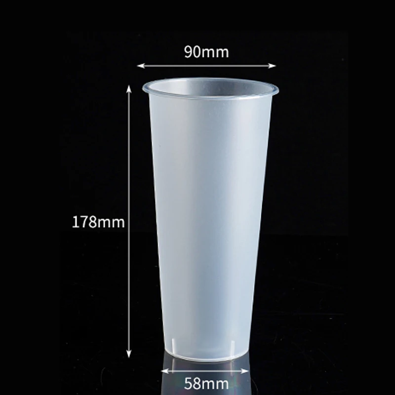 90mm360ml/500ml/600ml/700ml 12 16 20 22 24 Oz Plastic Cup With Lid And Fork Fruit Milk Pp ...