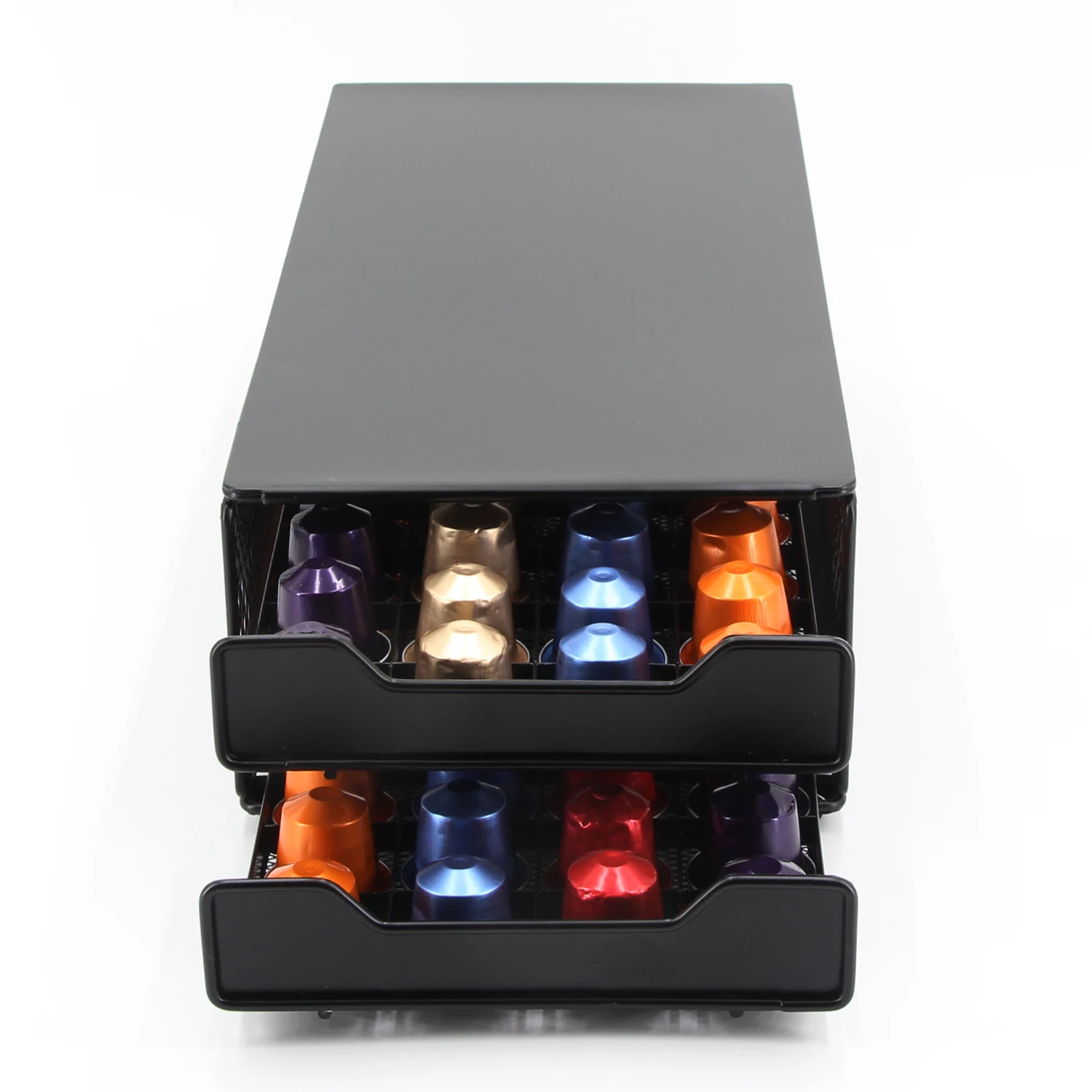 2-tier Metal Mesh Cup Holder 80pcs Nespresso Coffee Pod Storage Drawer ...