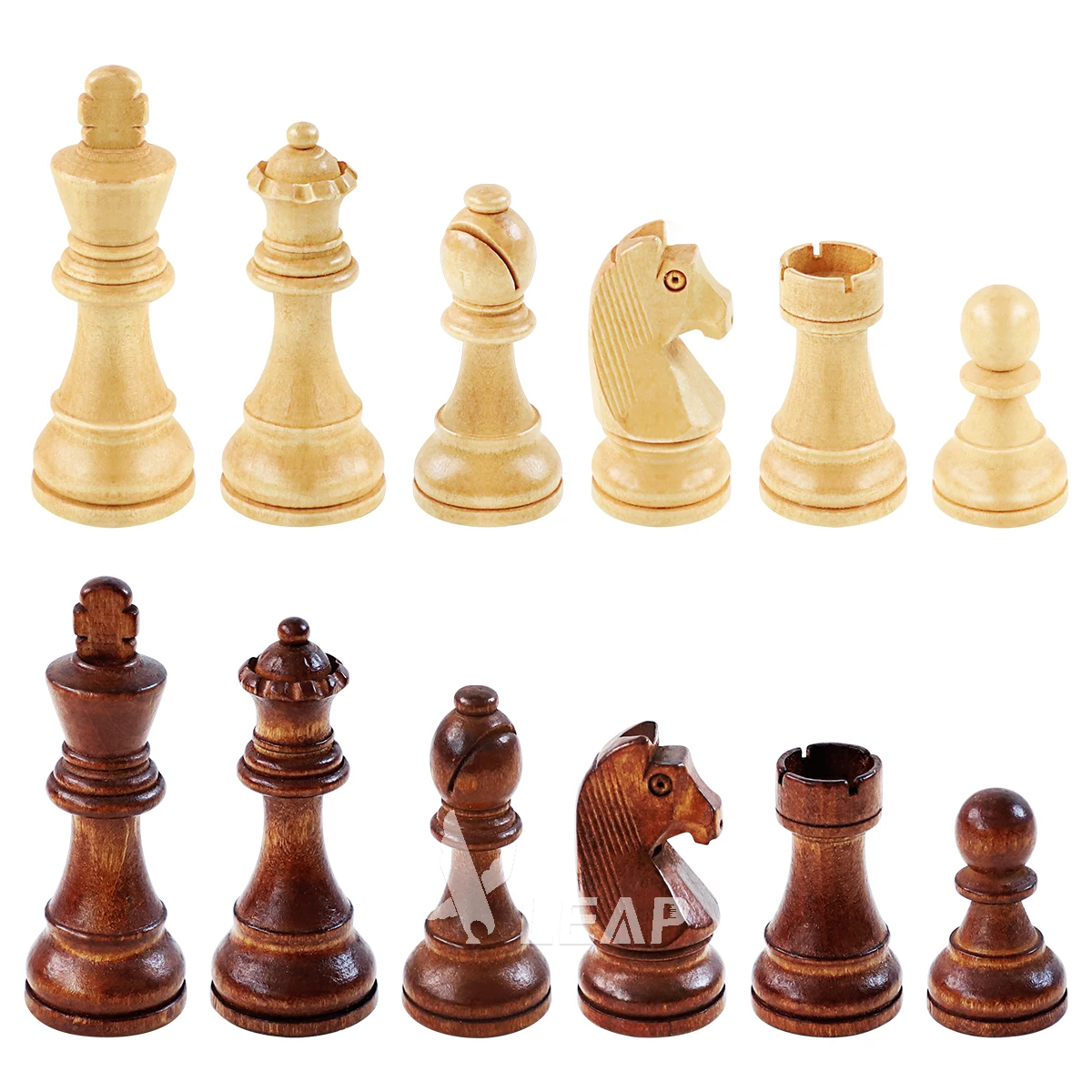 Leap Tournament Wooden Staunton Style 3.75 Inch Weighted Chess Pieces ...