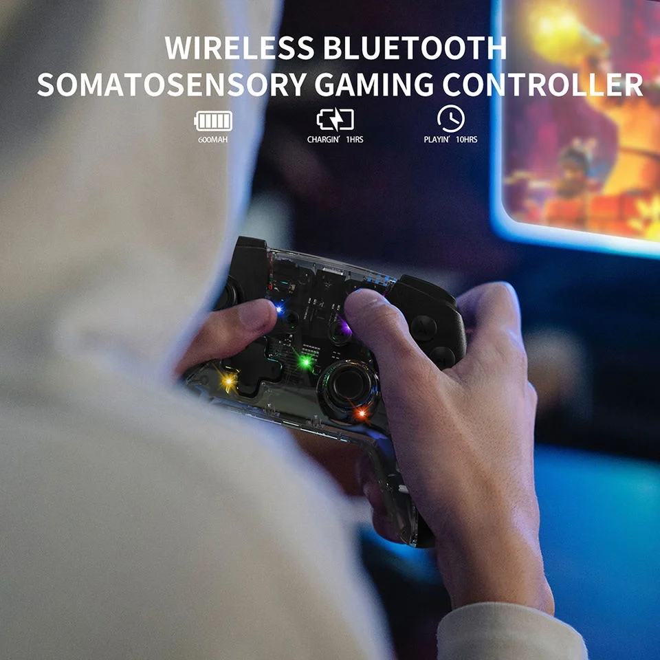 High Quality Game Gamepad Six Axis Joystick Handle With Rgb Light Wake ...