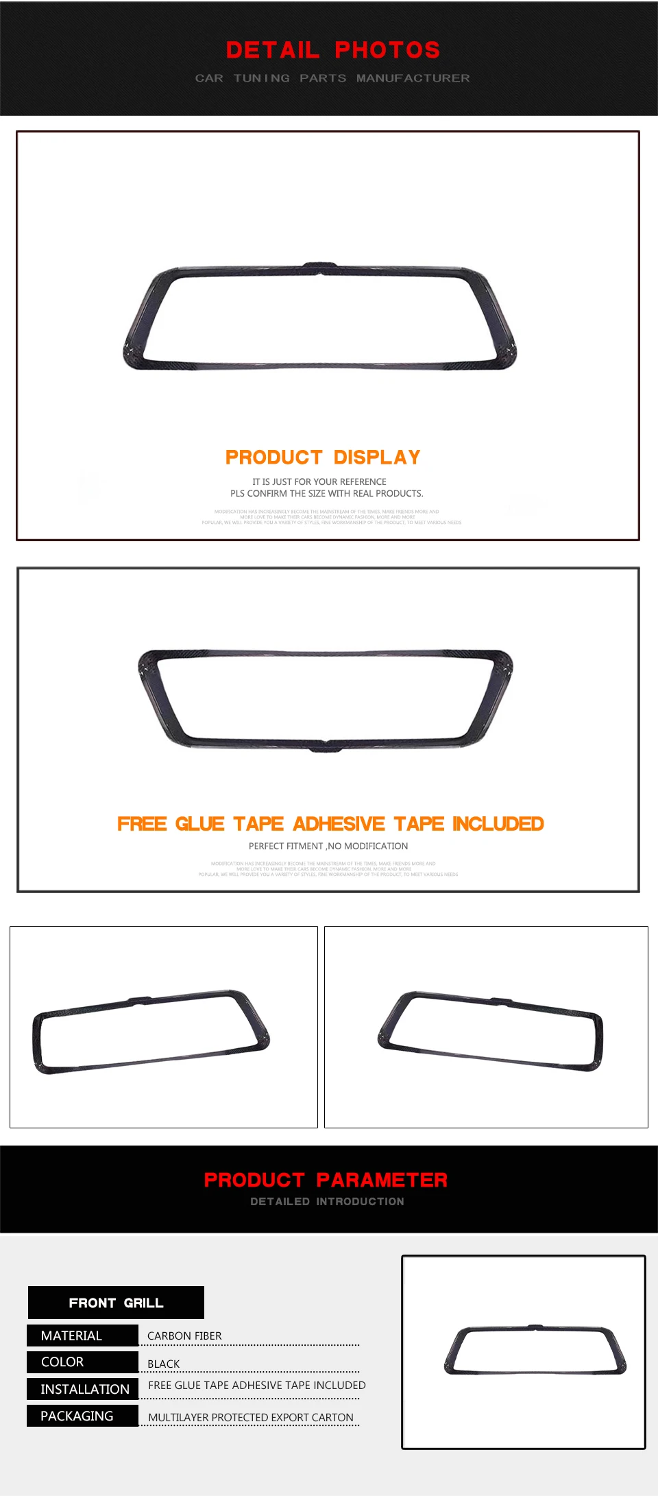 Carbon Fiber Car Hood Air Grille Vent Trims For Mercedes Benz W463 W464 ...