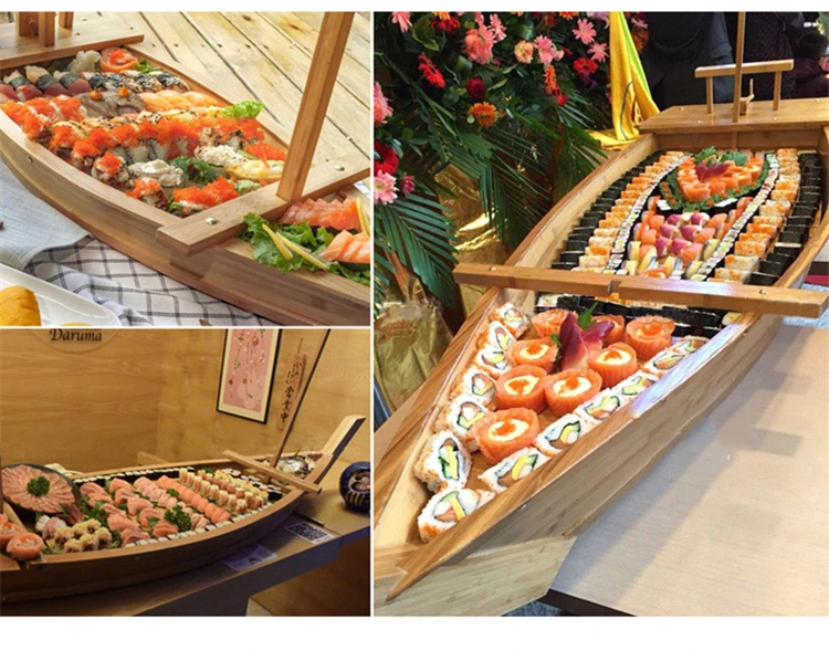 Shaped Sushi Boat 80cm Big Boat For Sushi Eco-friendly Wooden Handmade ...