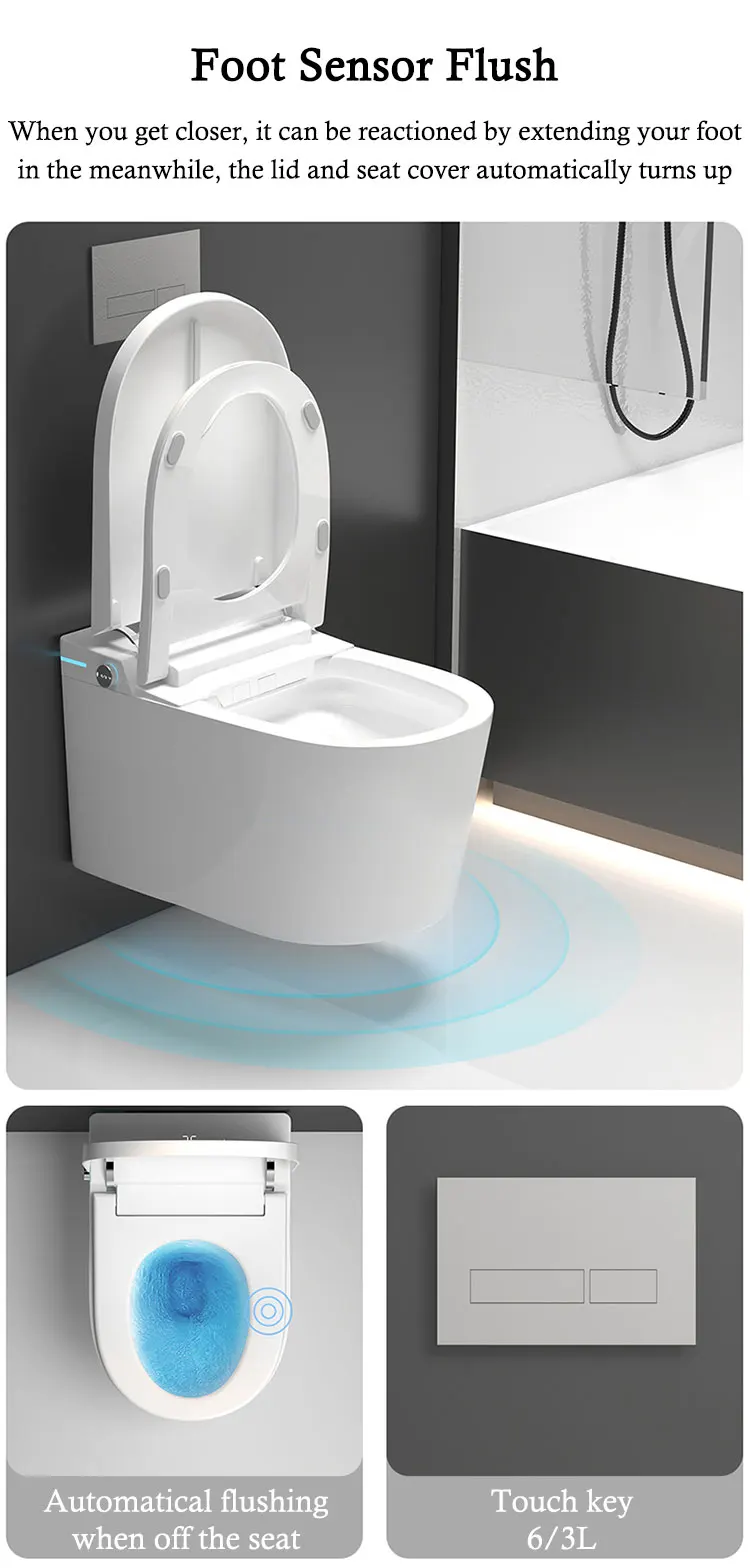 Automatic Operation Concealed Cistern Back To Wall Wc Toilet Bathroom ...