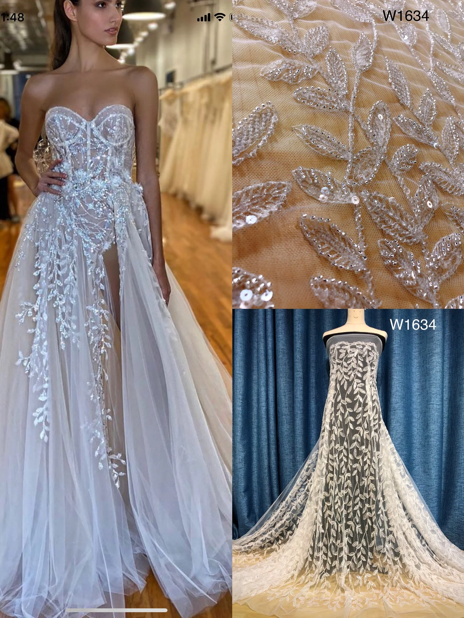 DELACE Bridal Beaded Lace Fabric Elegant Flower Embroidery Fabric with ...