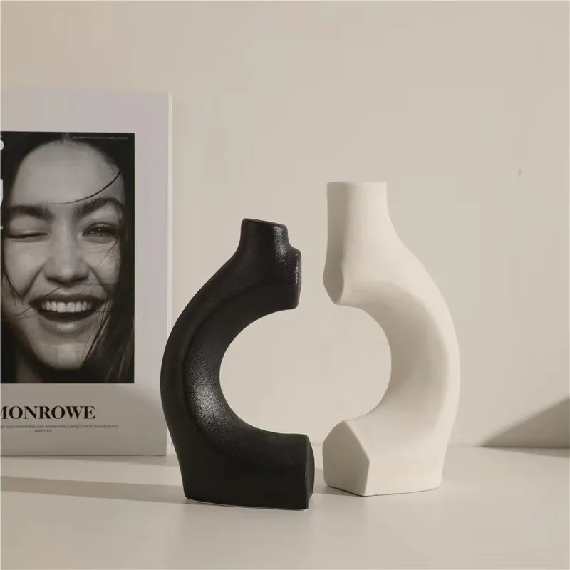 Custom Logo 2024 New Arrival Donut Irregular Shape Ceramic Flower Vase ...