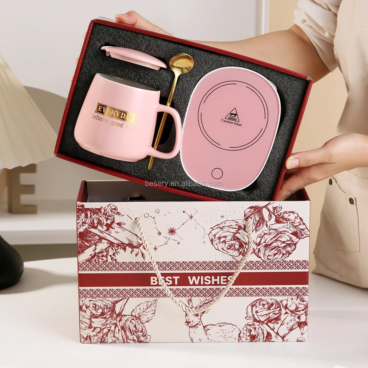 55°C Smart Electric USB Mug Warmer - Perfect Gift Set