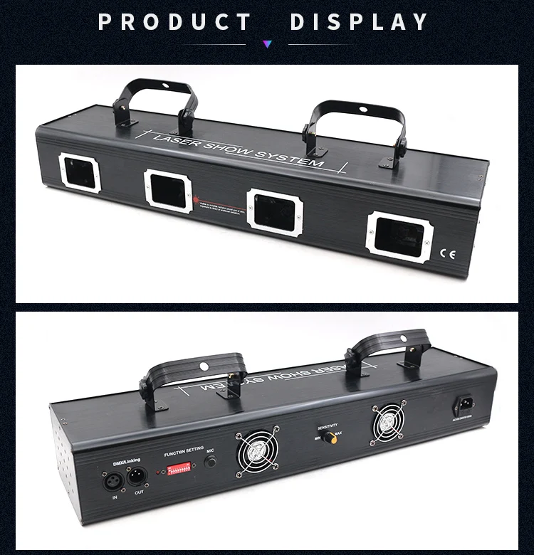 Four Head 4 Eyes RGB Violet Stepper Motor Laser DMX Show