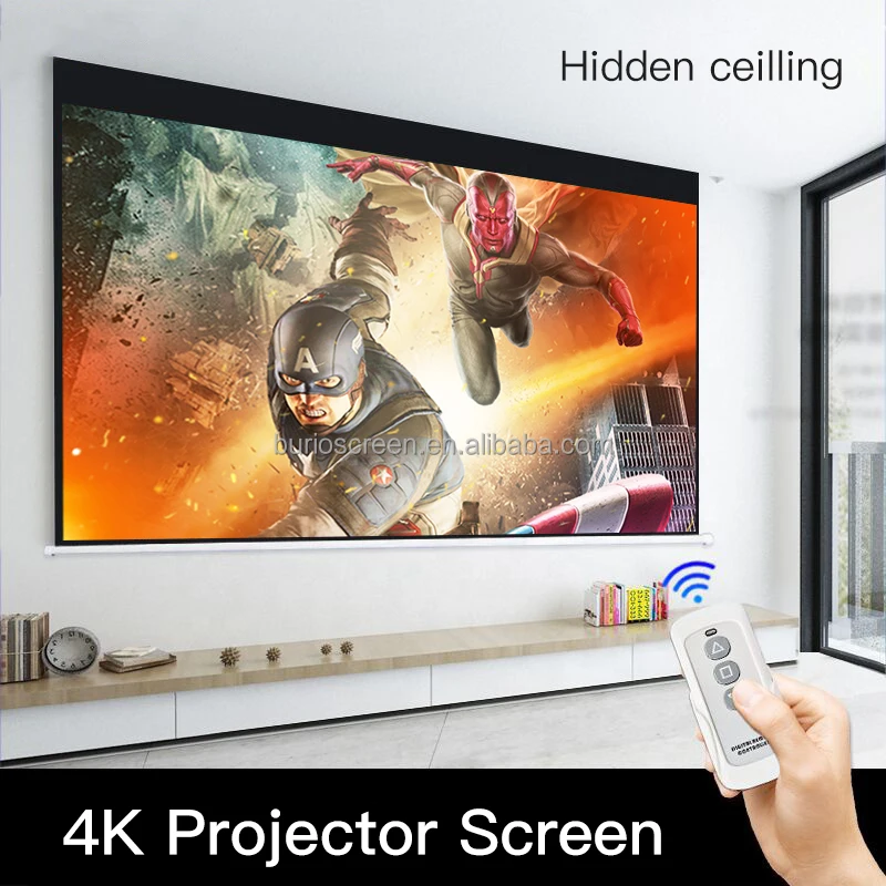 Ceiling Hanging Projector Screen Motorized Foldable ALR Screen Electric ...