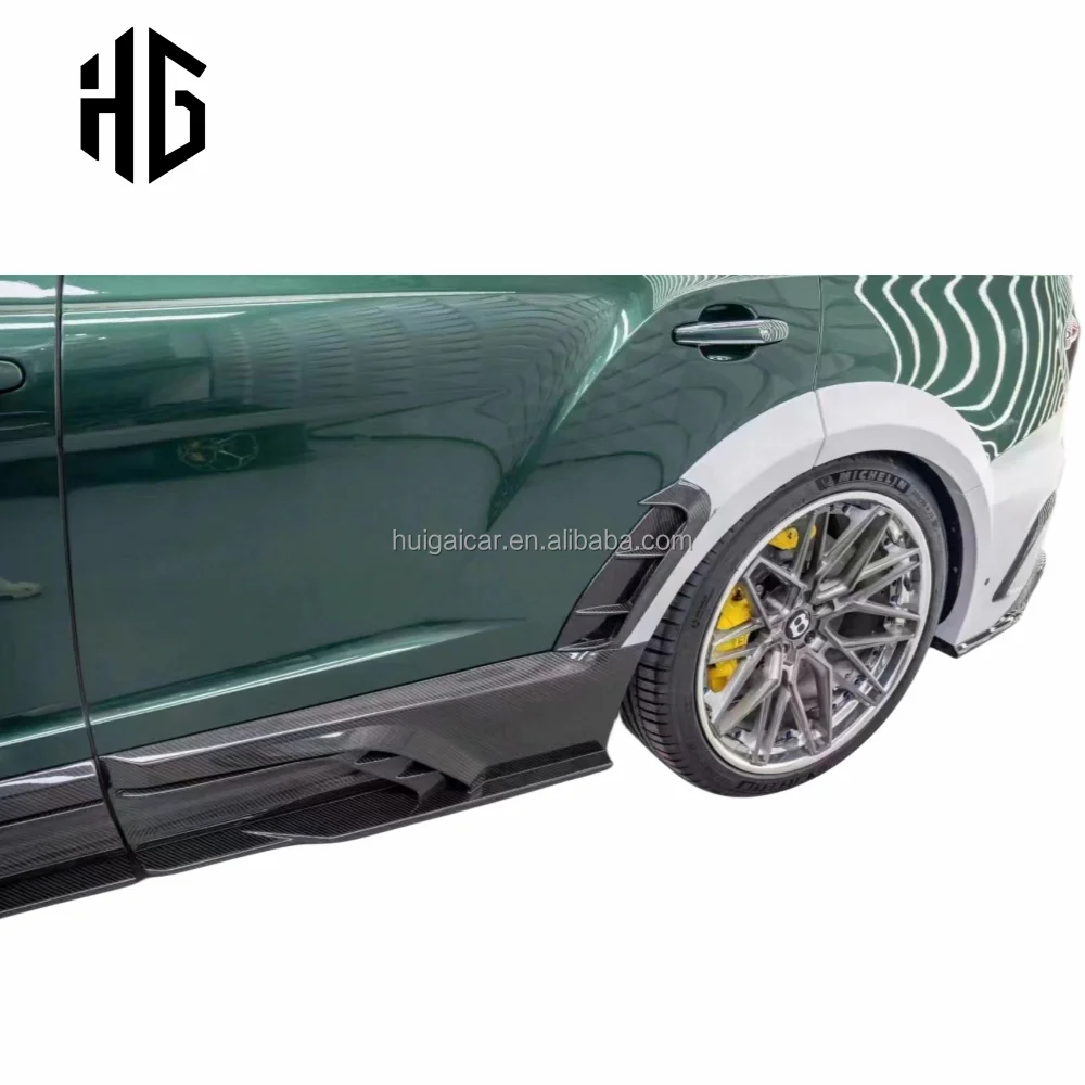 M Style Dry Carbon Fiber Wide Bodykit Car Bumper Side Skirts Bonnet ...