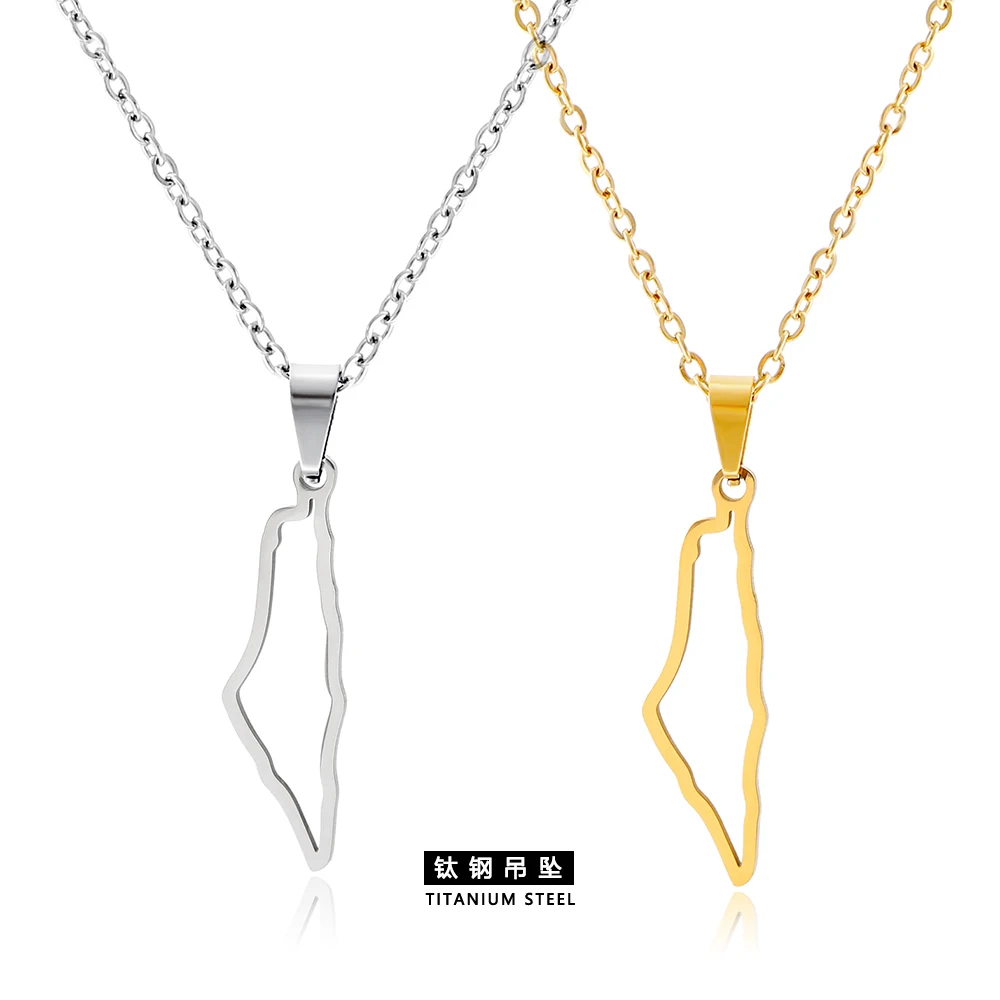 Minimalist Palestine Map Contour Charm Necklace Map Pendant Necklace ...