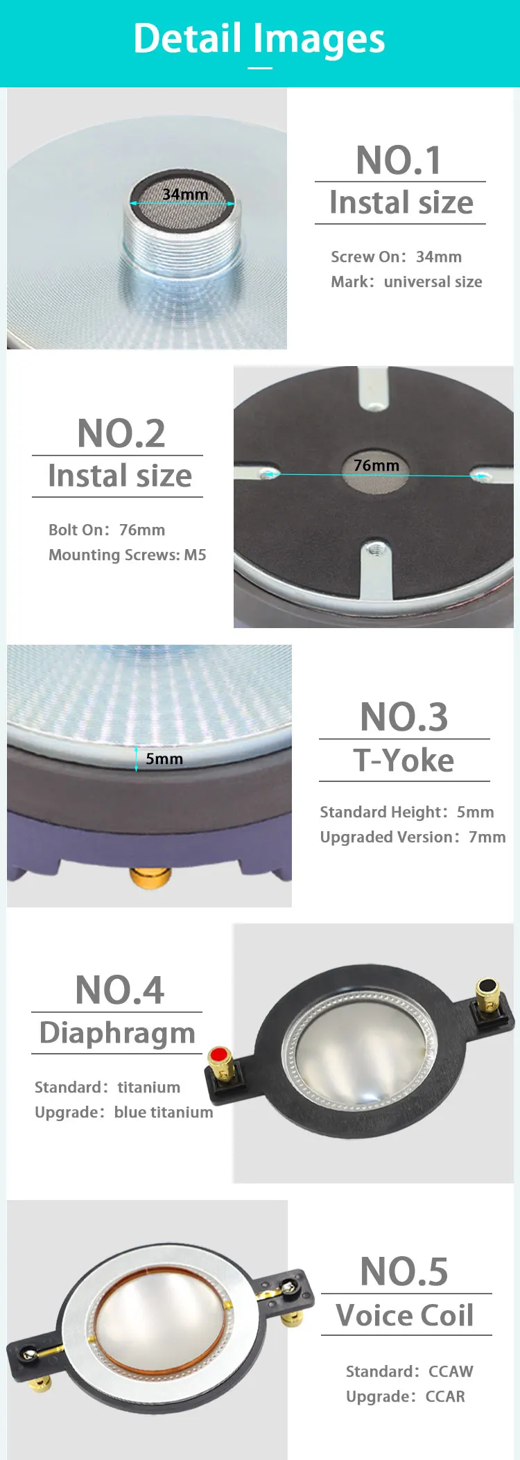 Yoto Pro-de512 High Quality 500 Watt 134mm Magnet Tweeter Driver Horn ...