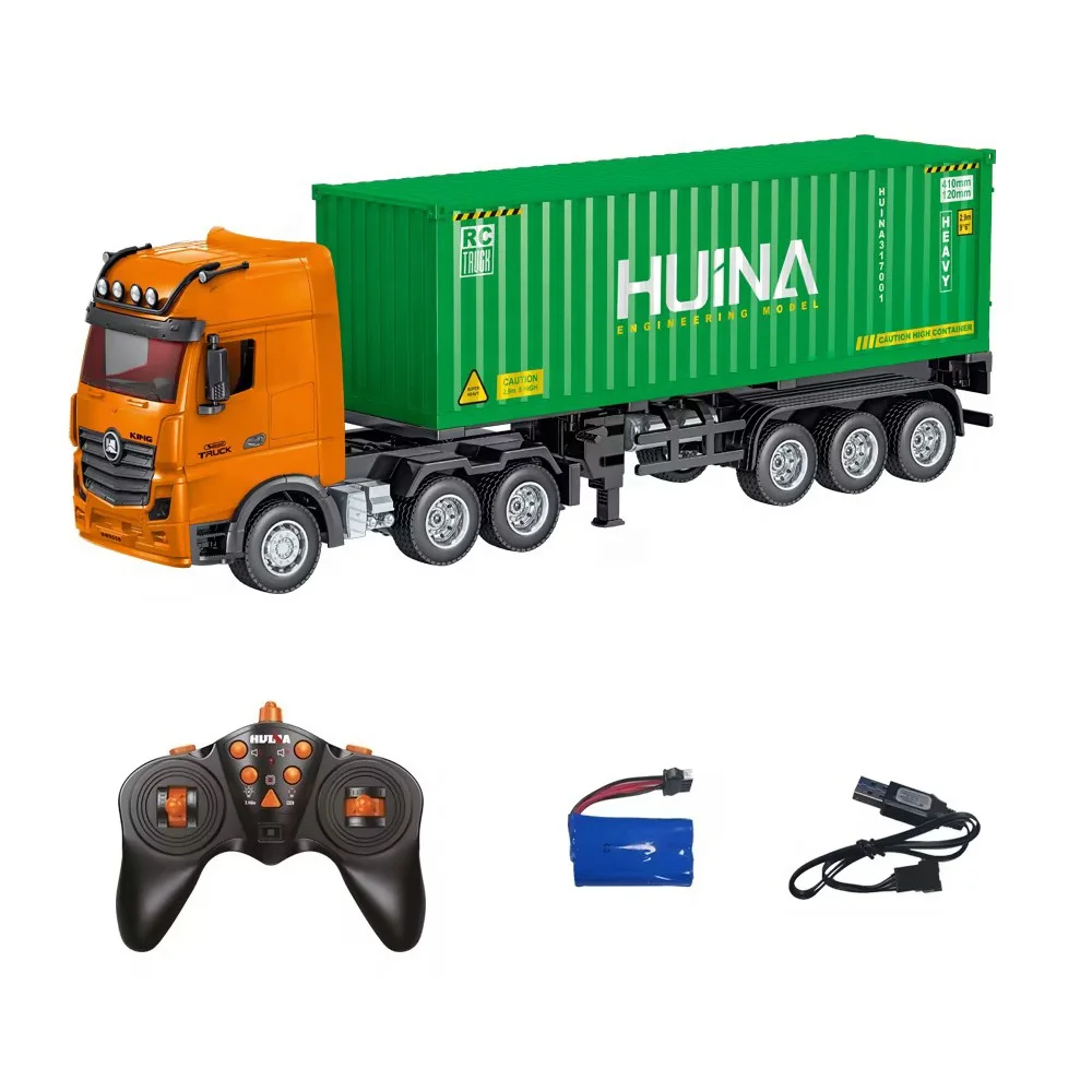 HUINA 1/18 Scale RC Container Truck 2.4GHz 9 Channels 1317 Alloy Remote ...