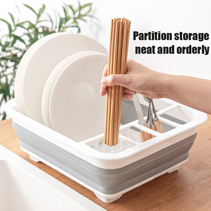 Multifunctional Foldable Cutlery Drying Rack For Kitchen With ...