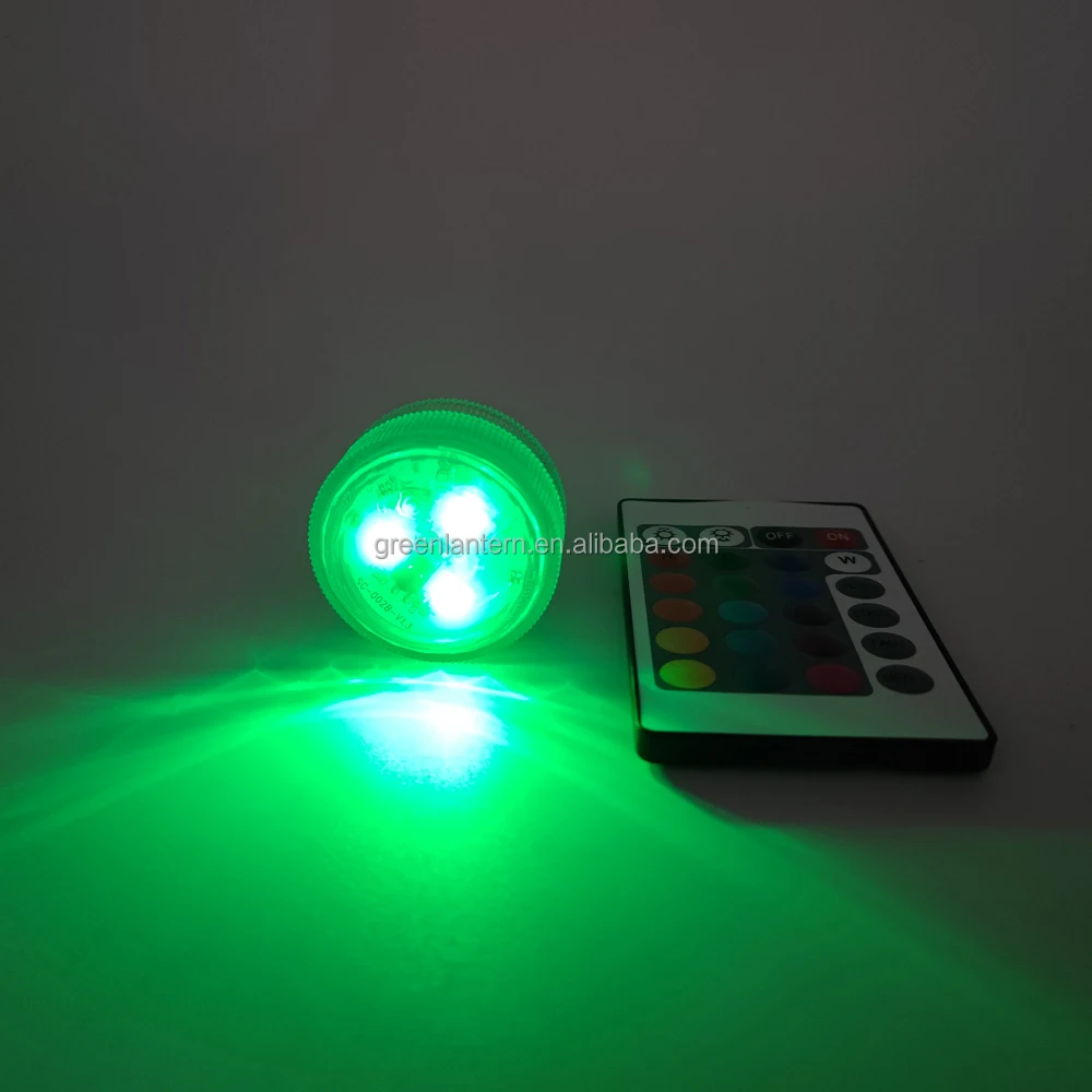 USB Rechargeable Mini 3 LED Submersible 24 / 28 Key Remote Control RGB ...